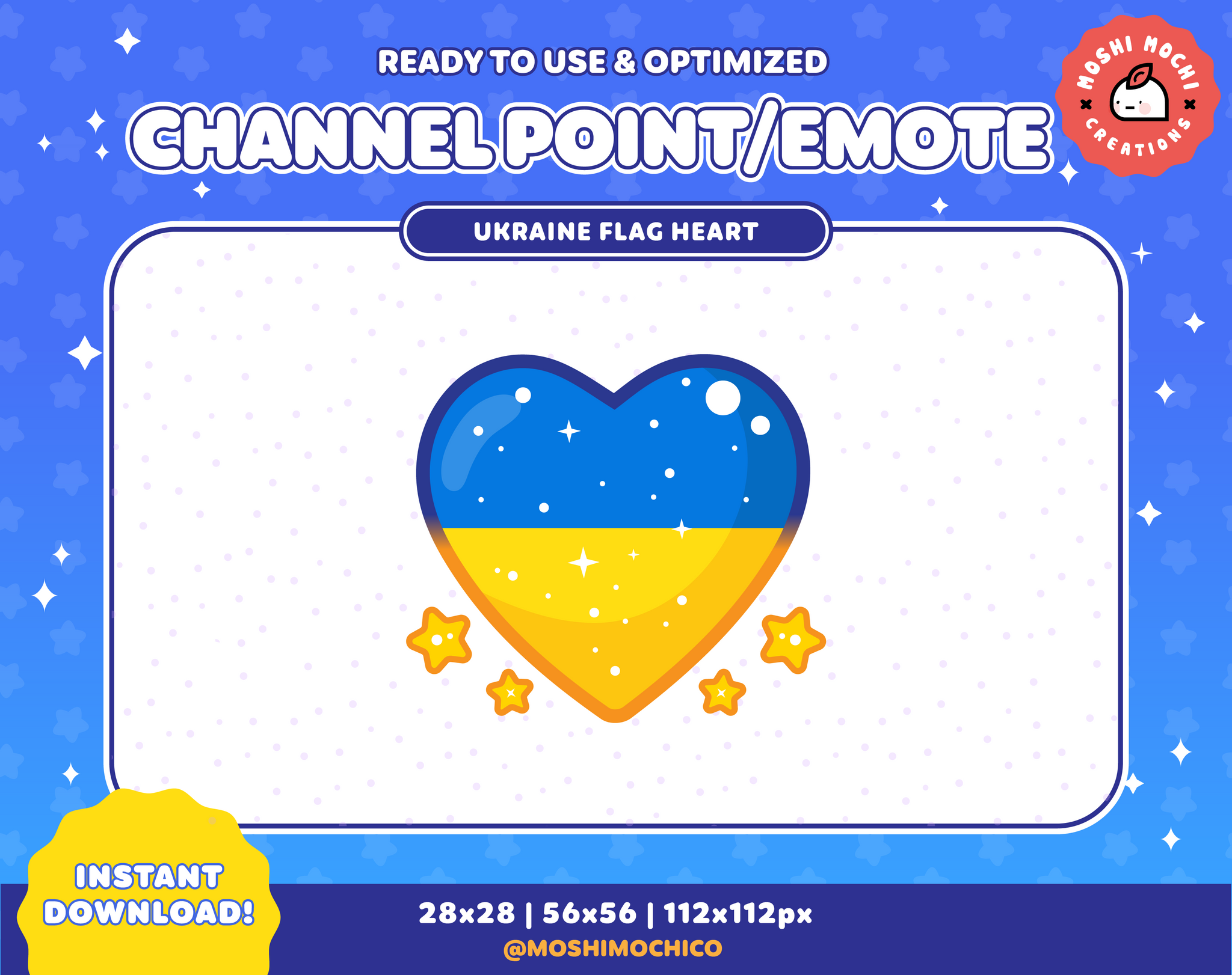 Ukraine Heart Emote / Channel Point (FREE) – MoshiMochiCo