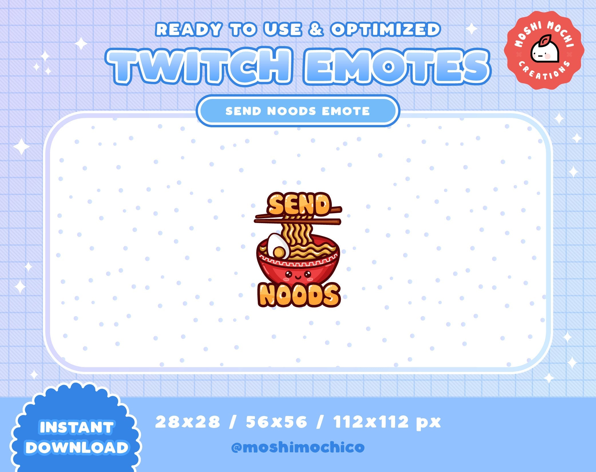 Twitch Emote - 1x Funny Send Noods Noodle Bowl – MoshiMochiCo